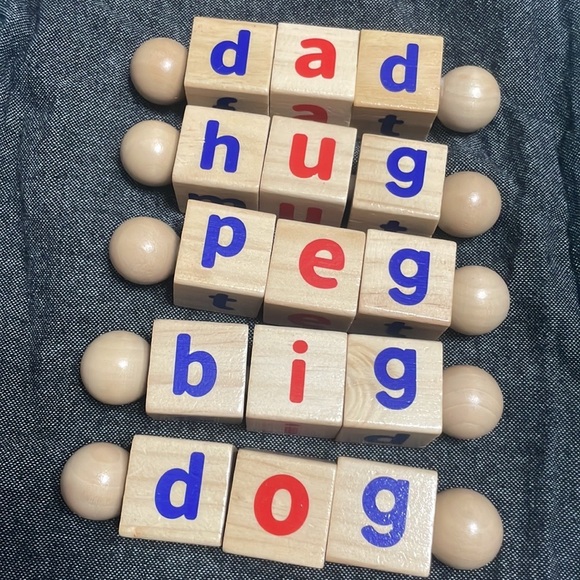 Montessori | Toys | Montessori Phonetic Early Reader Wooden Blocks ...